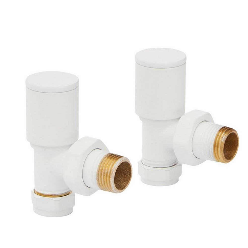 White Radiator Valves Angled 15mm (Pair) | Radiator & Towel Rail – Hyde ...